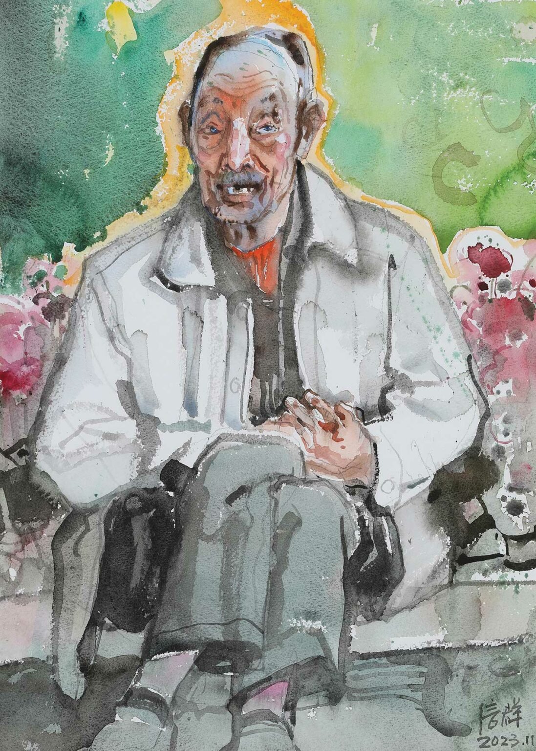 [Feng Xin Qun 冯信群] 千义坑村的老农民 Portrait 1, 2023 - Daiichi Art